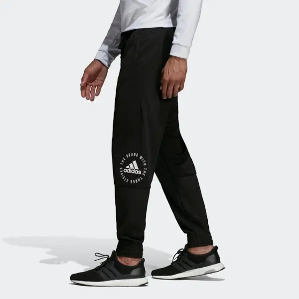 Adidas Training Running Printing Logo Knit Sports Long Pants
