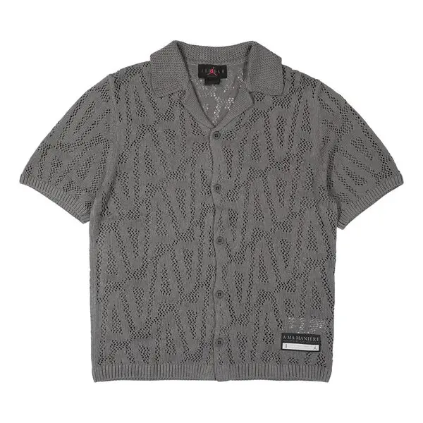 JORDAN X A Ma Maniere Textured Knit Shirt - Flat Pewter