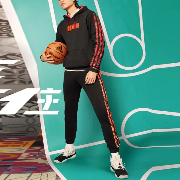 Adidas Limited Contrasting Colors Pattern Printing Sports Hoodie