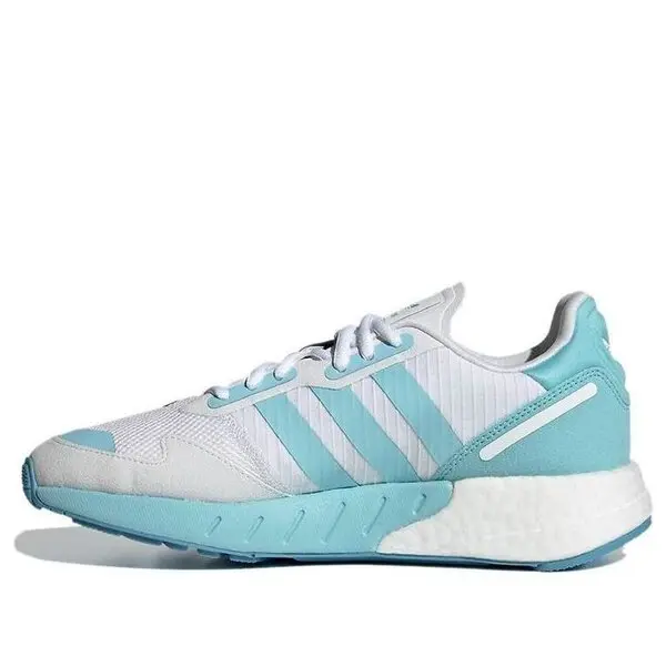 Adidas Zx 1k Boost "bold Logo Graphic Hazy Sky" Sneakers - White/blue