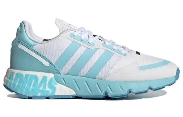 Adidas Zx 1k Boost "bold Logo Graphic Hazy Sky" Sneakers - White/blue