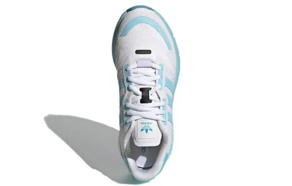 Adidas Zx 1k Boost "bold Logo Graphic Hazy Sky" Sneakers - White/blue