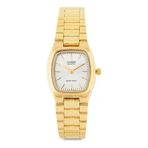 Casio Quartz Analog Watch With White Dial - Gold