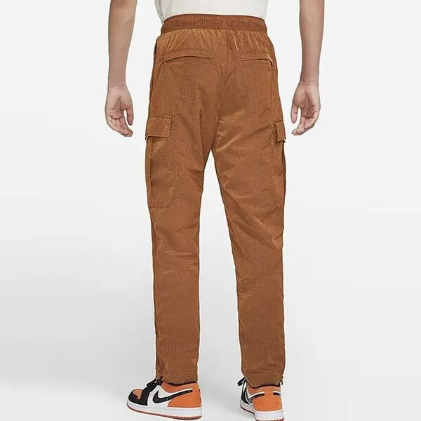 JORDAN Solid Color Splicing Woven Long Pants/trousers