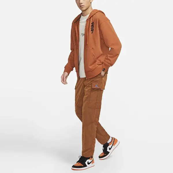 JORDAN Solid Color Splicing Woven Long Pants/trousers