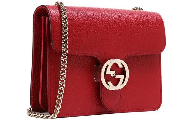 Gucci Leather Organ Crossbody Bag - Red