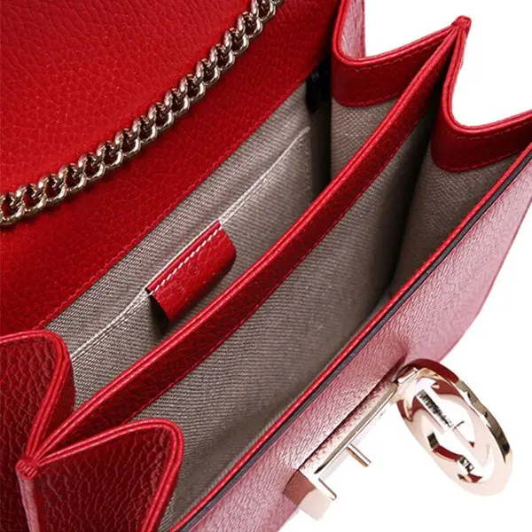 Gucci Leather Organ Crossbody Bag - Red