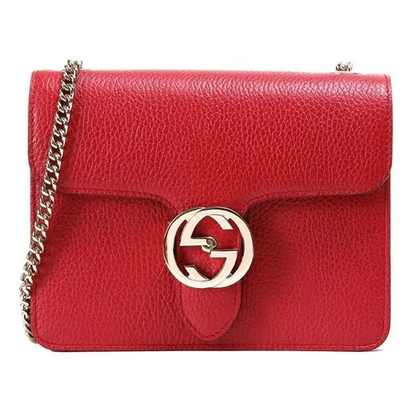 Gucci Leather Organ Crossbody Bag - Red