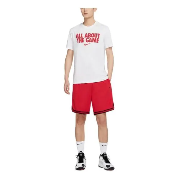 Nike Alphabet Printing Breathable Round Neck Pullover Short Sleeve White T-shirt - Multi-color
