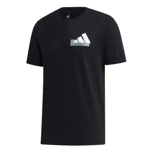 Adidas Mh Gfx T Bos Logo Printing Sports Round Neck Short Sleeve - Black