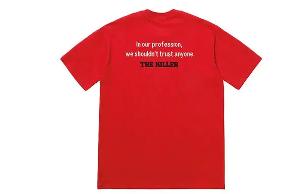 Supreme Fw18 The Killer Trust Tee Bloody Twins Chow Yun Fat Printing Short Sleeve - Red
