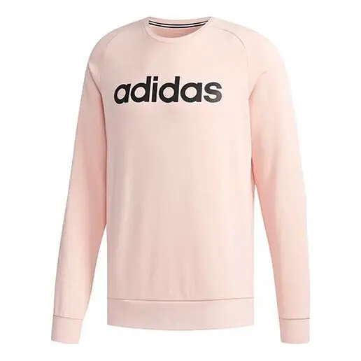 Adidas Neo Logo Print Crewneck Pullover - Pink