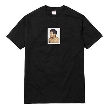 Supreme Ss16 Aliwarhol Tee Muhammad Ali Character Printing Short Sleeve - Black