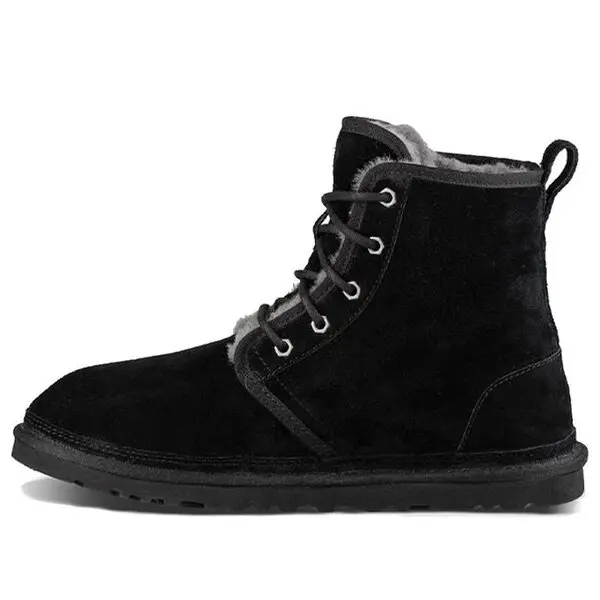 UGG Harkley Lace-up Suede Boots - Black