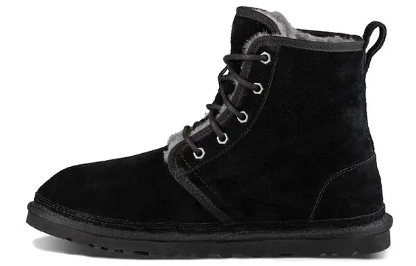 UGG Harkley Lace-up Suede Boots - Black