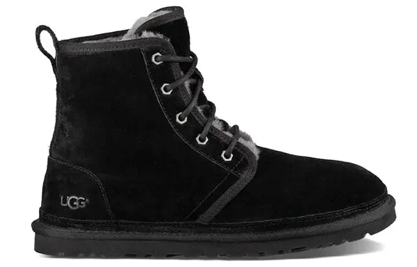 UGG Harkley Lace-up Suede Boots - Black