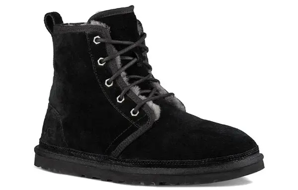 UGG Harkley Lace-up Suede Boots - Black