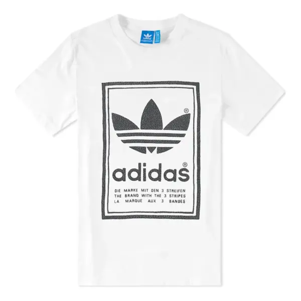 Adidas Originals Double Sided Printing Large Logo Casual Short Sleeve - White