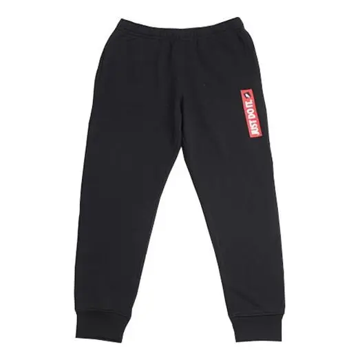 Nike Sports Fleece Lined Knit Bundle Feet Casual Long Pants - Black