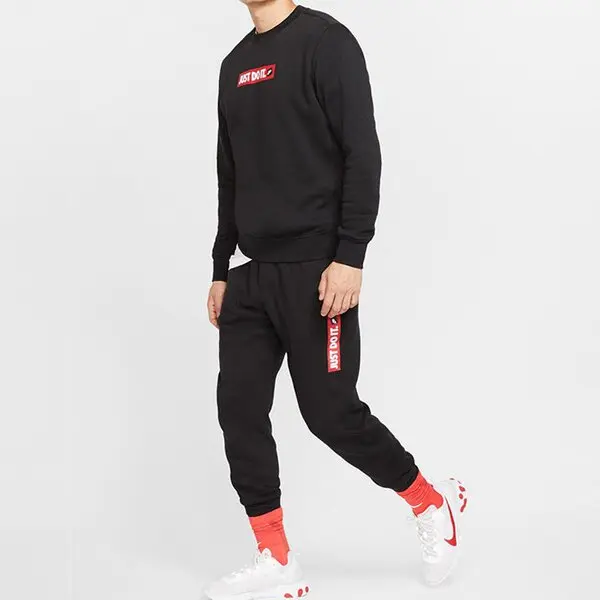 Nike Sports Fleece Lined Knit Bundle Feet Casual Long Pants