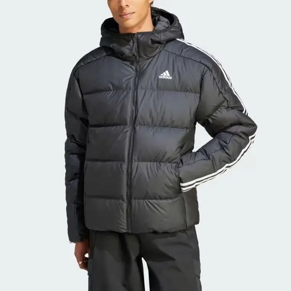 Adidas Midweight Down Hooded Jacket - Black