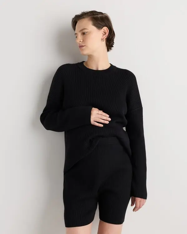 Quince Cotton Cashmere Maternity Knit Shorts
