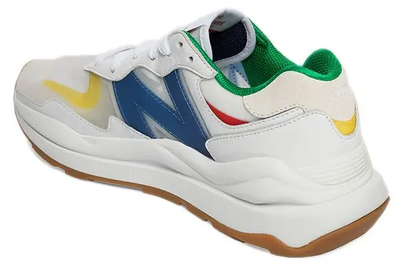 NEW BALANCE Staud X 57/40 "white Blue Quartz" Athletic Sneakers - White/blue/yellow
