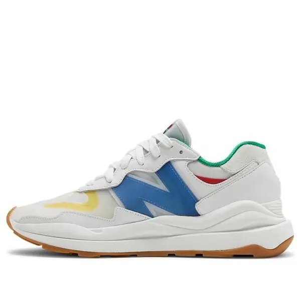 NEW BALANCE Staud X 57/40 "white Blue Quartz" Athletic Sneakers - White/blue/yellow