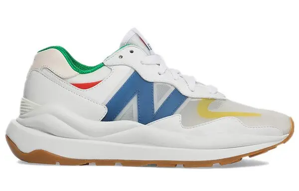 NEW BALANCE Staud X 57/40 "white Blue Quartz" Athletic Sneakers - White/blue/yellow