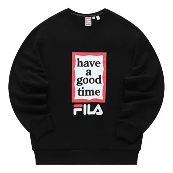 FILA X Have A Good Time Graphic Crewneck Sweater - Black/white/red