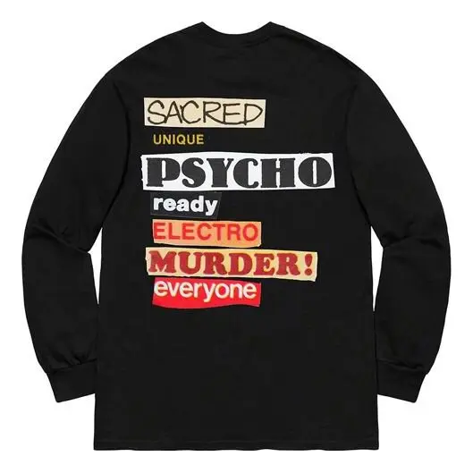Supreme Ss20 Week 1 Sacred Unique L/s Back Alphabet Long Sleeves - Black