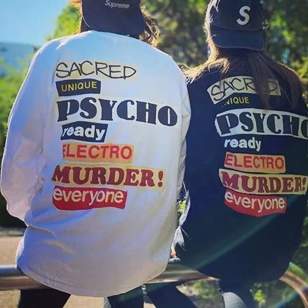 Supreme Ss20 Week 1 Sacred Unique L/s Back Alphabet Long Sleeves - Black