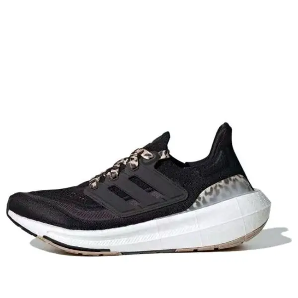 Adidas Ultraboost Light Sneakers With Leopard Print Accents - Black/white