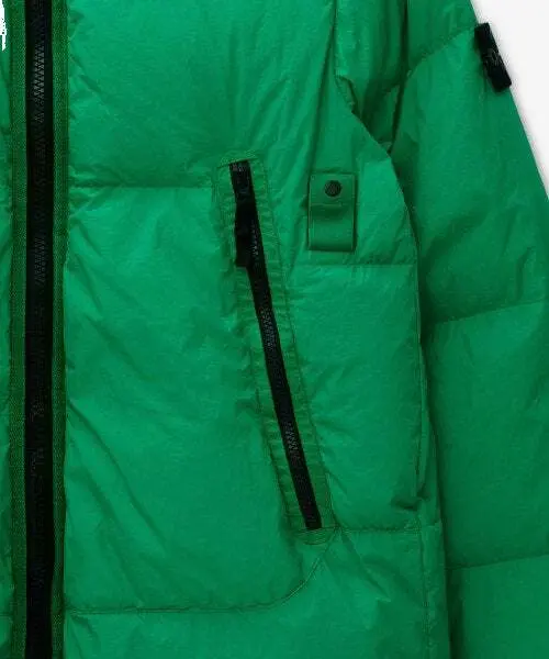 Stone Island Hooded Down Puffer Jacket With Wappen Patch