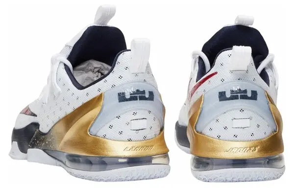Nike Lebron 13 Low 'olympics' Sneakers - White/black/goldyellowgold