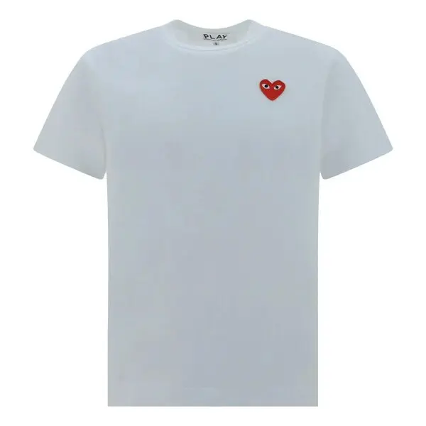 Play Comme Des Garcon Ss25 Heart Emblem T-shirt - White