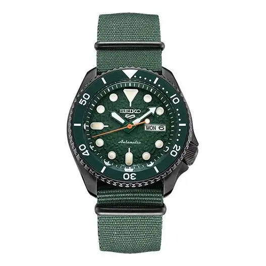 SEIKO 5 Automatic Stainless Steel Watch With Dial And Fabric Strap - Green