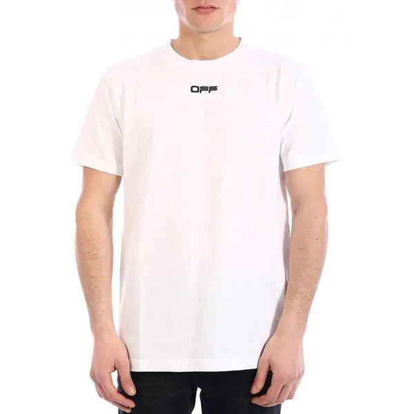 Off-White Ss21 Logo Alphabet Printing Round Neck Short Sleeve Ordinary Version - White