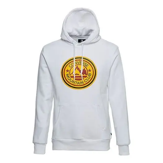 CONVERSE Chest Logo Knit Hoodie - White