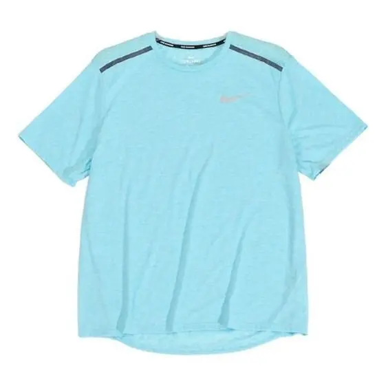 Nike Solid Color Quick Dry Breathable Sports Training Short Sleeve Blue T-shirt - Multi-color