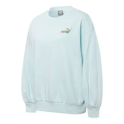 PUMA Round Neck Sweatshirt With Logo Print - Blue