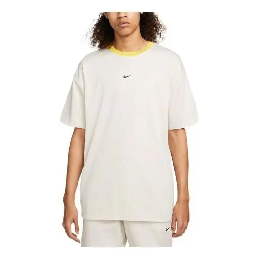 Nike Solid Color Logo Printing Round Neck Short Sleeve Bright Yellow T-shirt