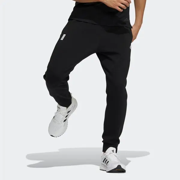 Adidas Solid Color Small Logo Sports Stylish Long Pants/trousers - Black