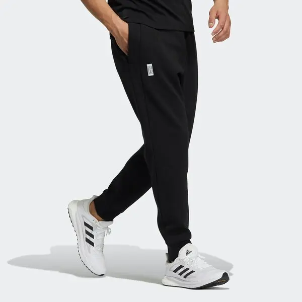 Adidas Solid Color Small Logo Sports Stylish Long Pants/trousers - Black