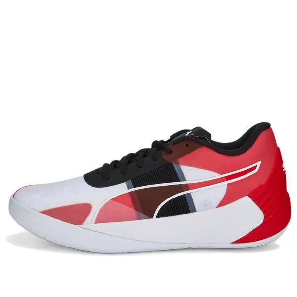 PUMA Fusion Nitro Team Basketball Sneakers - White/high Risk Red