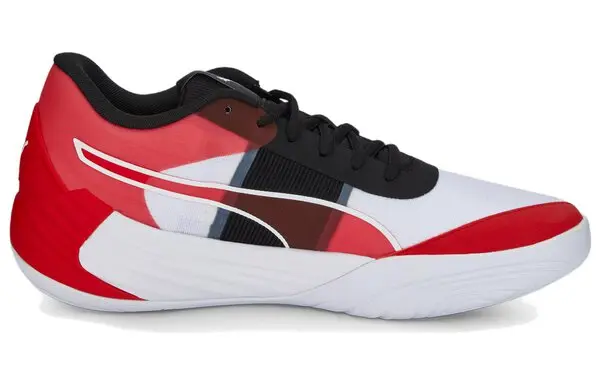 PUMA Fusion Nitro Team Basketball Sneakers - White/high Risk Red