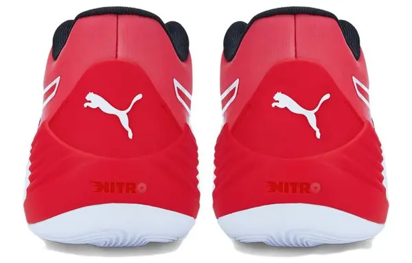 PUMA Fusion Nitro Team Basketball Sneakers - White/high Risk Red