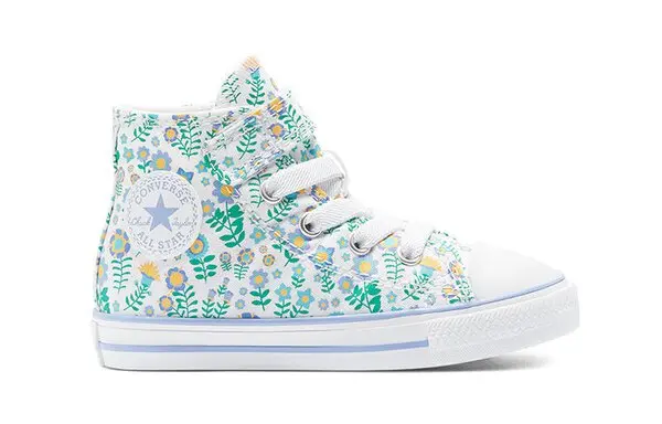 CONVERSE Chuck Taylor All Star High Top Floral Print Sneakers - Peppermint Green