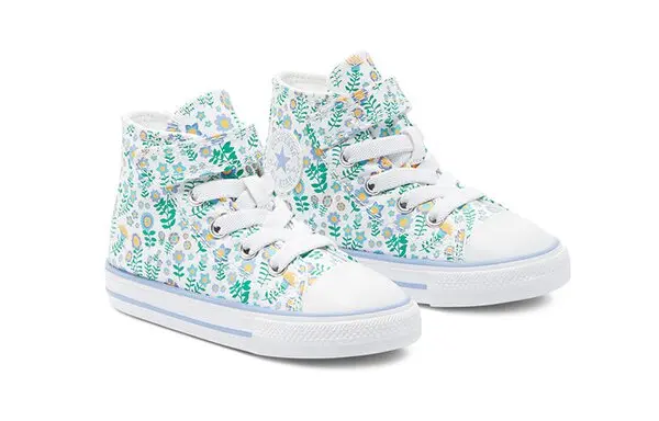 CONVERSE Chuck Taylor All Star High Top Floral Print Sneakers - Peppermint Green