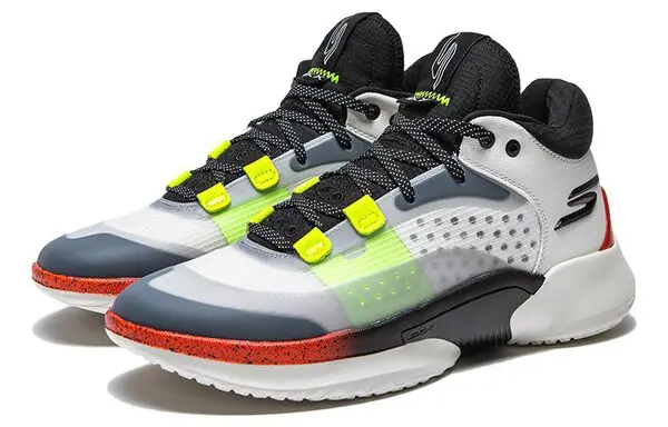 Sketchers Skx Resagrip High Top Sneakers - White/black/orange